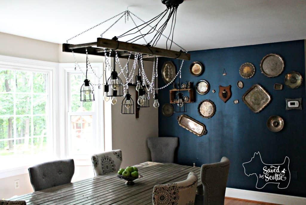 A rustic DIY chandelier with a bit of glam... - Saved by Scottie